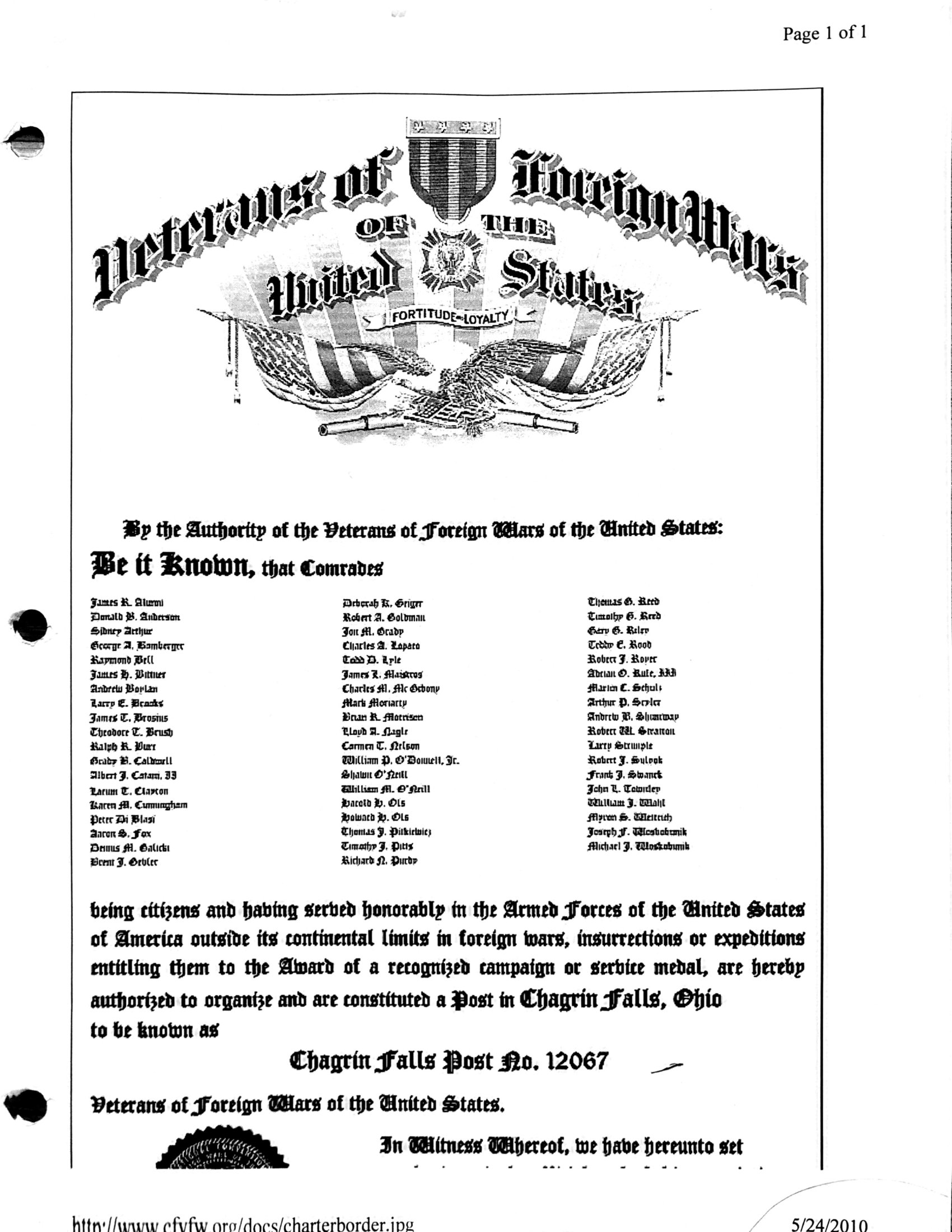 Donate – Chagrin Falls Veterans of Foreign Wars